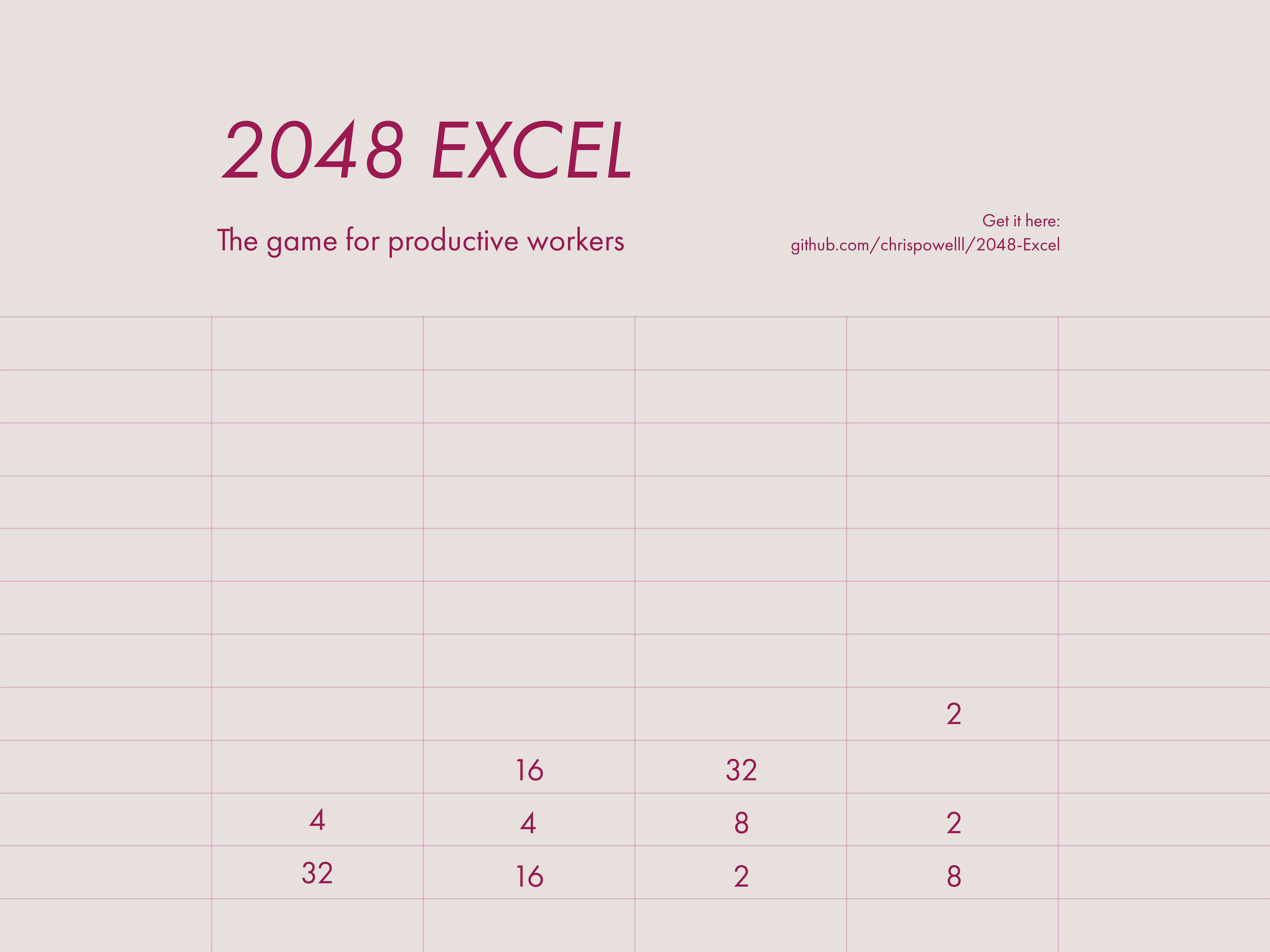 2048 Excel